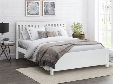 Castor Queen Wooden Bed Frame White