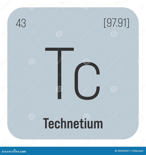Technetium Tc Periodic Table Element Stock Illustration