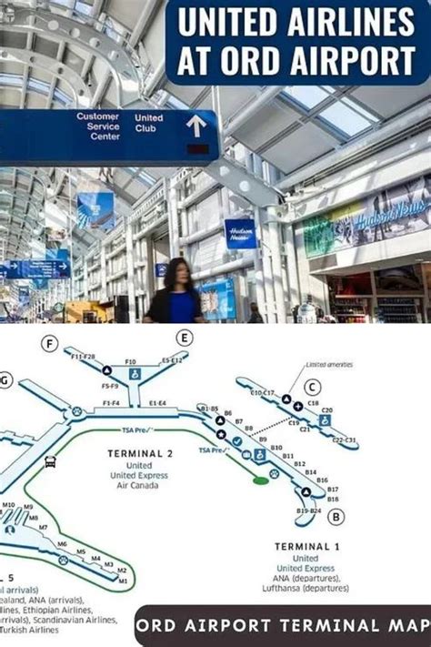United Airlines Ohare Airport Terminal Gate Map Chicago Ohare Intl