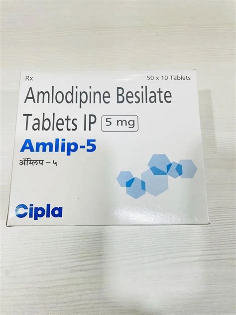 Amlip Amlodipine Besylate 5 Mg Tablets 50x10 At ₹ 900box In Nagpur