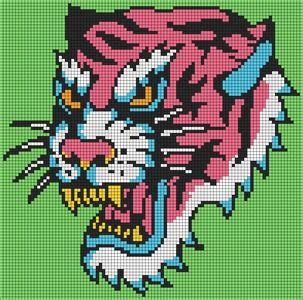 Patterns Page 7 Tiger Face Pixel Art Snake Pixel Art Grid Cross Stitch