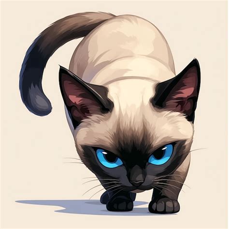 Premium Vector Tonkinese Cat Chasing Its Tail