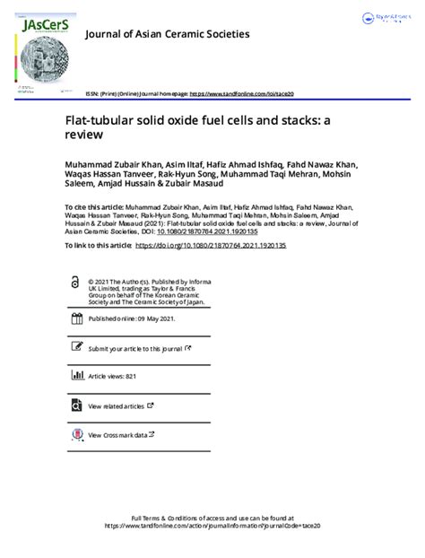 Pdf Flat Tubular Solid Oxide Fuel Cells And Stacks A Review Mohsin Saleem