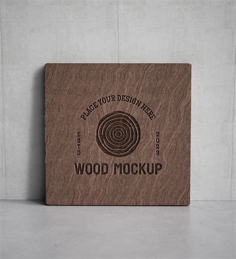 Premium Psd Wood Board Logo