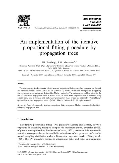 pdf an implementation of the iterative proportional fitting procedure
