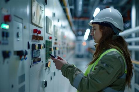 Premium Photo Side View Of Female Engineer Programming Fuse Box
