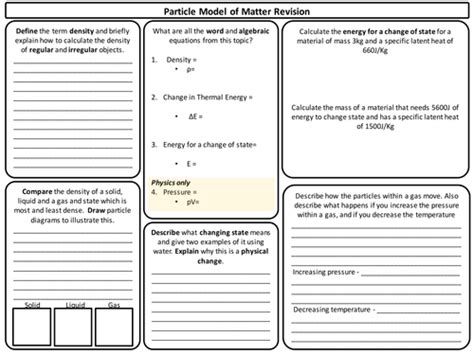Revision for Particle Model of Matter Topic - Physics Trilogy Higher AQA 2016 Specification ...