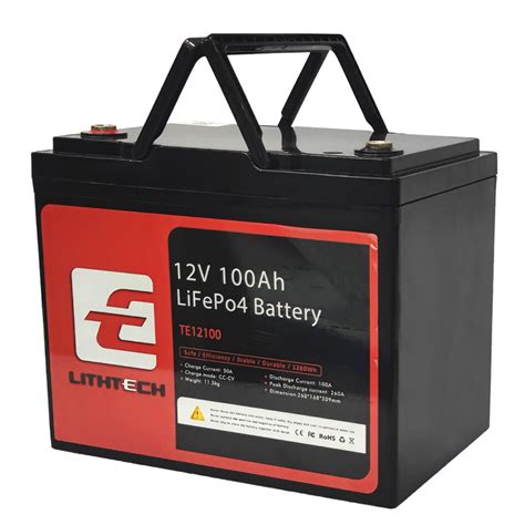 Lithtech Lifepo4 Lithium Ion Batterij 12v 50ah 100ah 200ah Diepe Cyclus Batterij Voor Ups Zonne