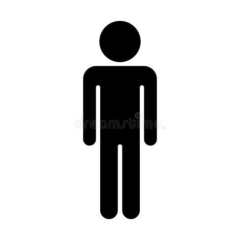 Stickman Male Icon In Flat Style Stock Vector Illustration Of Black Human 386276803