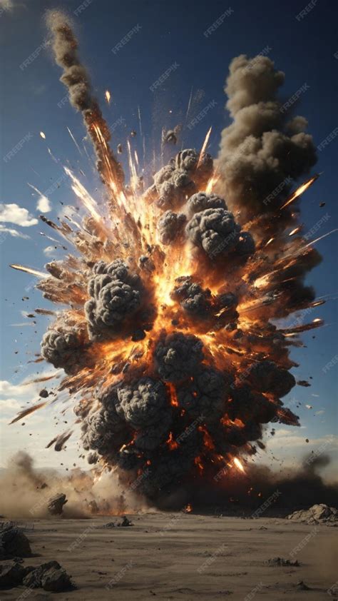 Premium Photo High Definition 4k Image Featuring A Realistic Explosion Effect