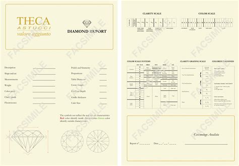 Certificato Garanzia Diamanti Avorio Accessori Per Gioiellerie
