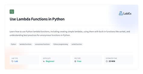 Use Lambda Functions In Python Labex