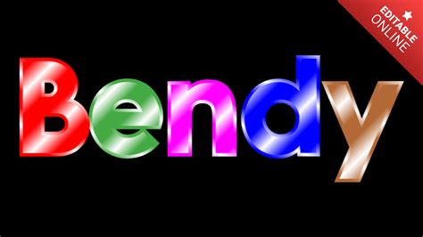 Bendy Colored Letters Editable Online Text Effect Generator