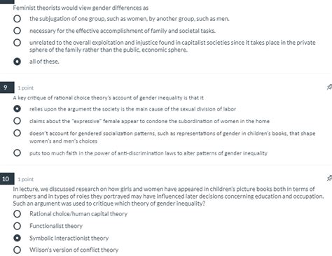 Solved Feminist Theorists Would View Gender Differences As O