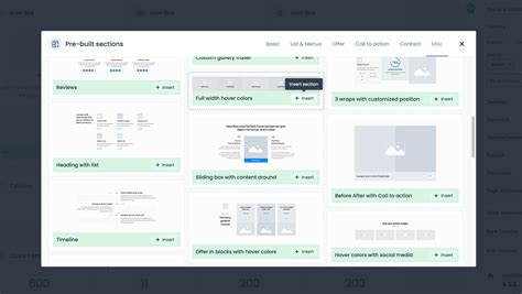 Pre Built Sections Codibu