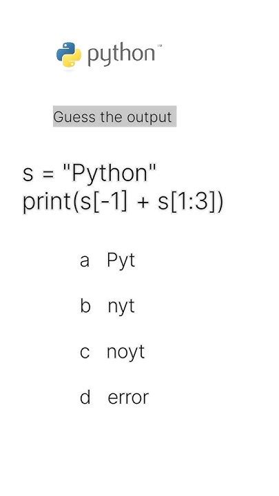 Guess The Output Programminglanguage Python Youtube