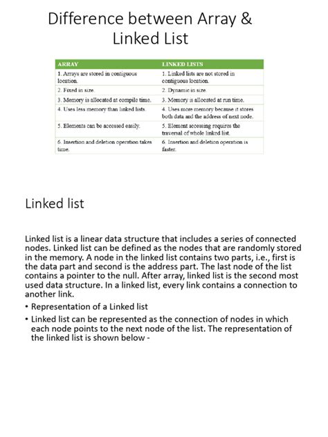 Array Vs Linked List Explained Pdf Pointer Computer Programming