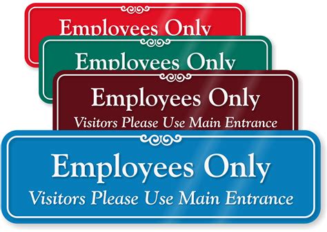 Employee Only Signs Employees Only Signs
