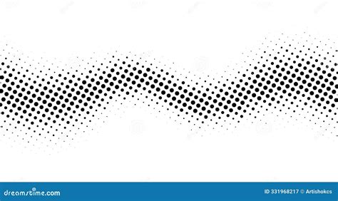 Halftone Rhythm Black Wave Vector Illustration Halftone Circle Dots