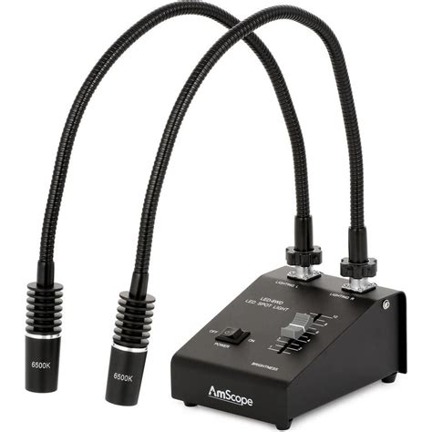 Amscope Powerful 6 Watt Led Dual Gooseneck Illuminator Msc Direct