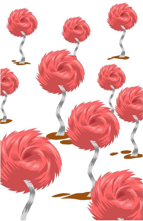 Beautiful Of Pink Truffula Trees Pattern On White Background 51865270