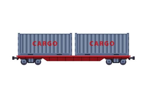 Premium Vector Railroad Shipping Container Rail Freight Transport