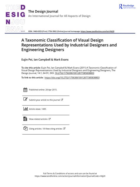 A Taxonomic Classification Of Visual Design Representations Used By Industrial Designers And
