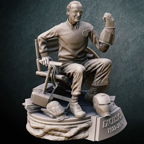 Stan Lee Tribute Statues 3d Model Ready To Print Stl