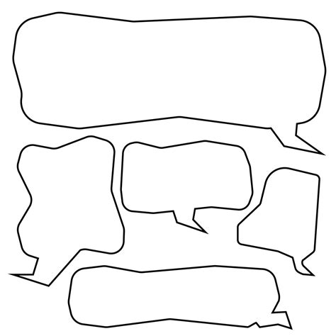 Uppsättning Vita Pratbubblor Tomma Bubblor Med Svarta Kanter Tala Och Prata Kommunikation Och