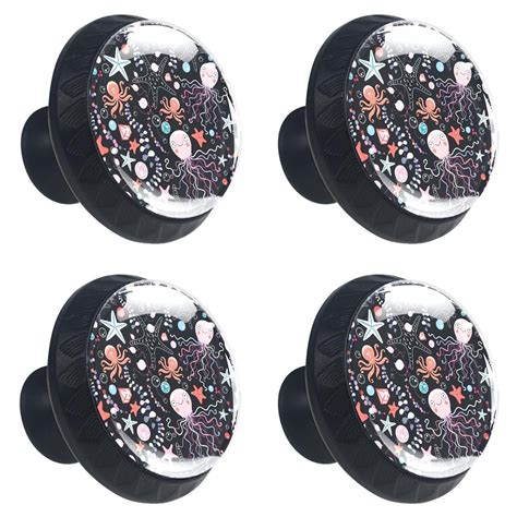 4 Pcs Jellyfish Knobs For Kitchen Cabinet Cupboard Dresser Bookcase
