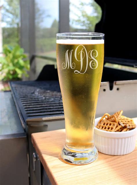 Monogram Beer Glasses Custom Beer Glass Wedding T Ts For
