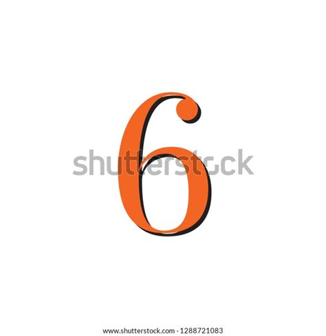 Number Six Orange Stock Vector Royalty Free 1288721083 Shutterstock