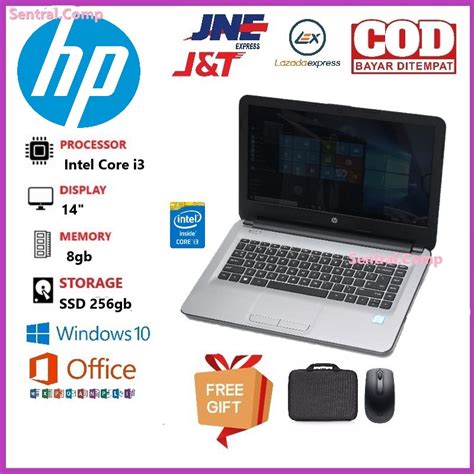 Laptop Hp14 Intel Core I3 Ram 8gb Ssd 256gb Windows 10 Free Tas And Mouse