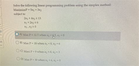 Solved Solve The Following Linear Programming Problem Using Chegg Com