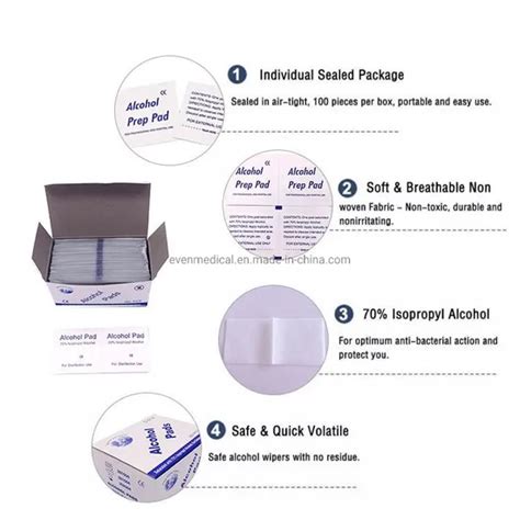 Custom Alcohol Prep Pads 70 Ipa Thick Alcohol Swabs Pack Of 100