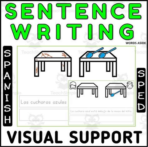 Sentence Building Visual Structure Spanish Center 2 By Teach Simple