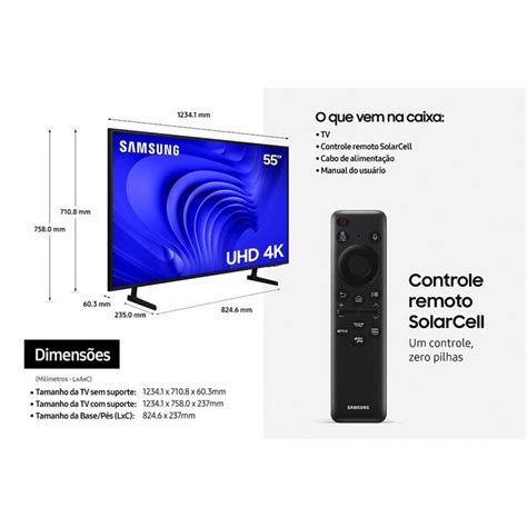 Smart Tv 55 Polegadas Samsung Crystal Uhd 4k Com Gaming Hub Un55du7700 Em Promoção Ofertas Na