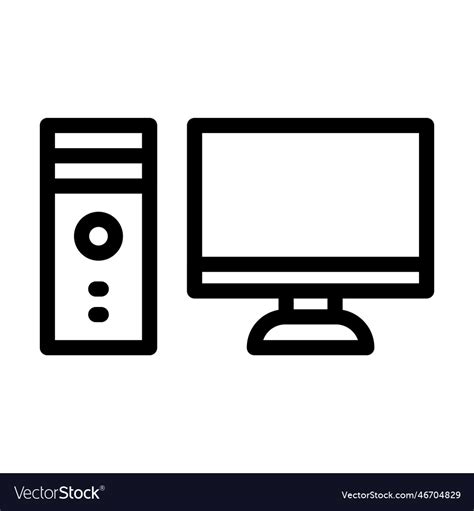 Computer Thick Line Icon For Personal Royalty Free Vector