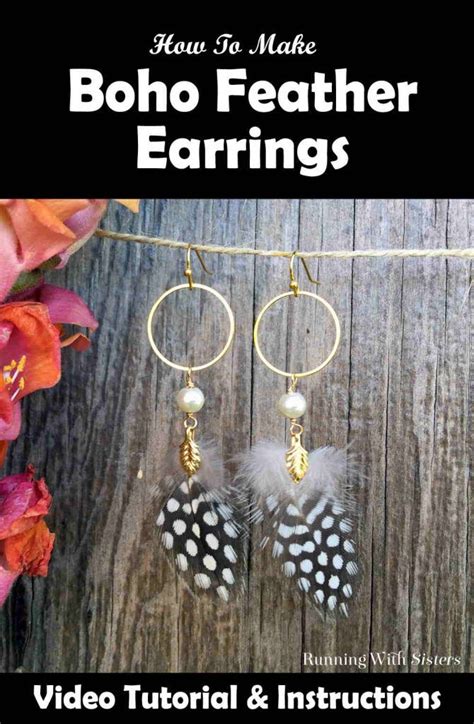 How To Make Boho Feather Earrings Running With Sisters Feather