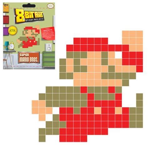 8 Bit Art Mario Jumping Sticky Note Art Kit Pixel Mario Jump Mario