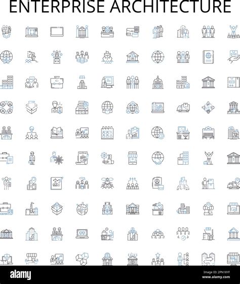 Enterprise Architecture Outline Icons Collection Enterprise