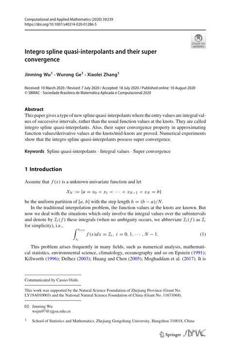 Pdf Integro Spline Quasi Interpolants And Their Super Convergence