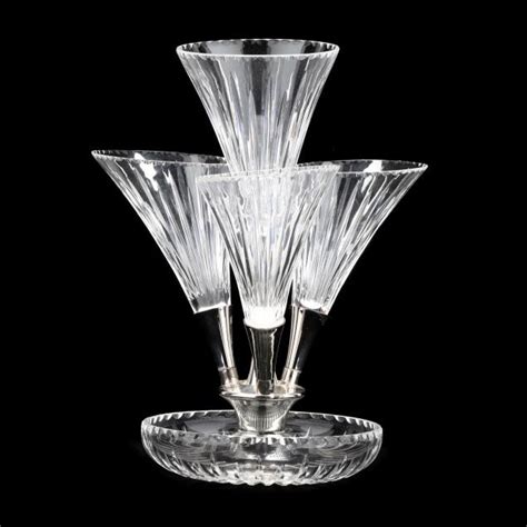 Stuart Crystal And Silverplate Epergne Lot 1028 End Of Summer Estate Auctionaug 24 2023 9
