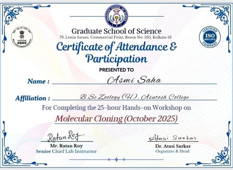 Received My E Certificate For Completing A 25 Hours Hands On Workshop