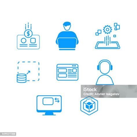 Vector Flat Data Icons Volume Value Validity Speed Cloud Computing