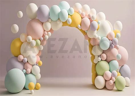 Avezano Colorful Balloons Arch Party Birthday Photography Background