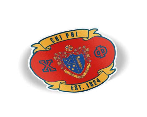 Chi Phi Chi Phi Banner Crest Shield Decal — Greeku