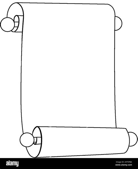 Paper Scroll Doodle Outline For Colouring Illustration Stock Vector