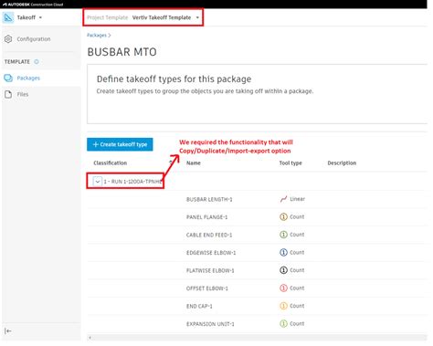 Copyingduplicating Option Required In Autodesk Takeoff Type Template
