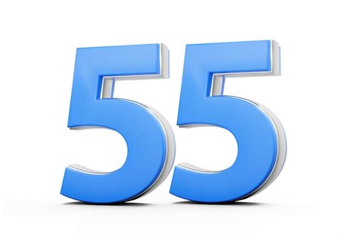 Premium Photo 3d Number 55 Fifty Five Made Of Blue Body With Silver